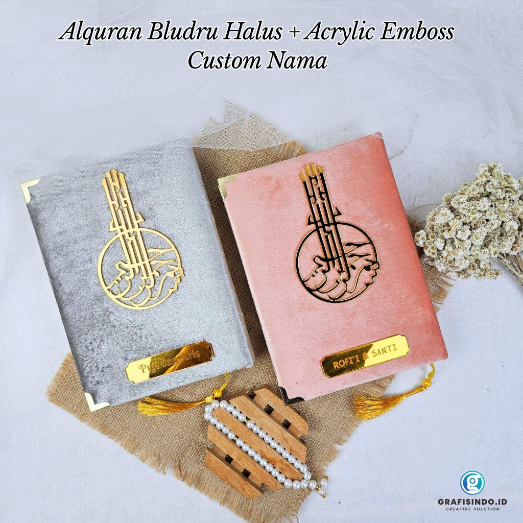 Jual Alquran Terjemahan Aesthetic Custom Nama Premium Bludru Halus ...
