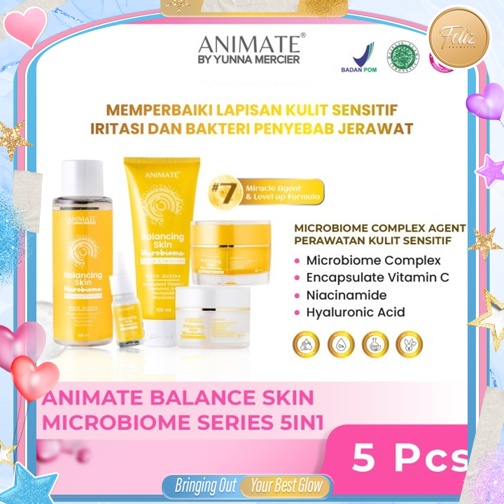 Jual * FELIZ * ANIMATE Paket Balancing Skin Microbiome 5in1 (KUNING ...