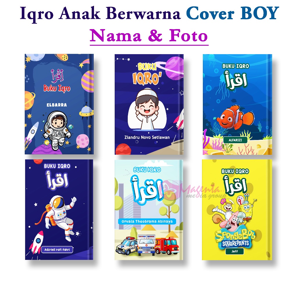 Jual IQRO Custom MILENIAL COVER BOY Kids iqro iqra Anak LAKI - LAKI ...