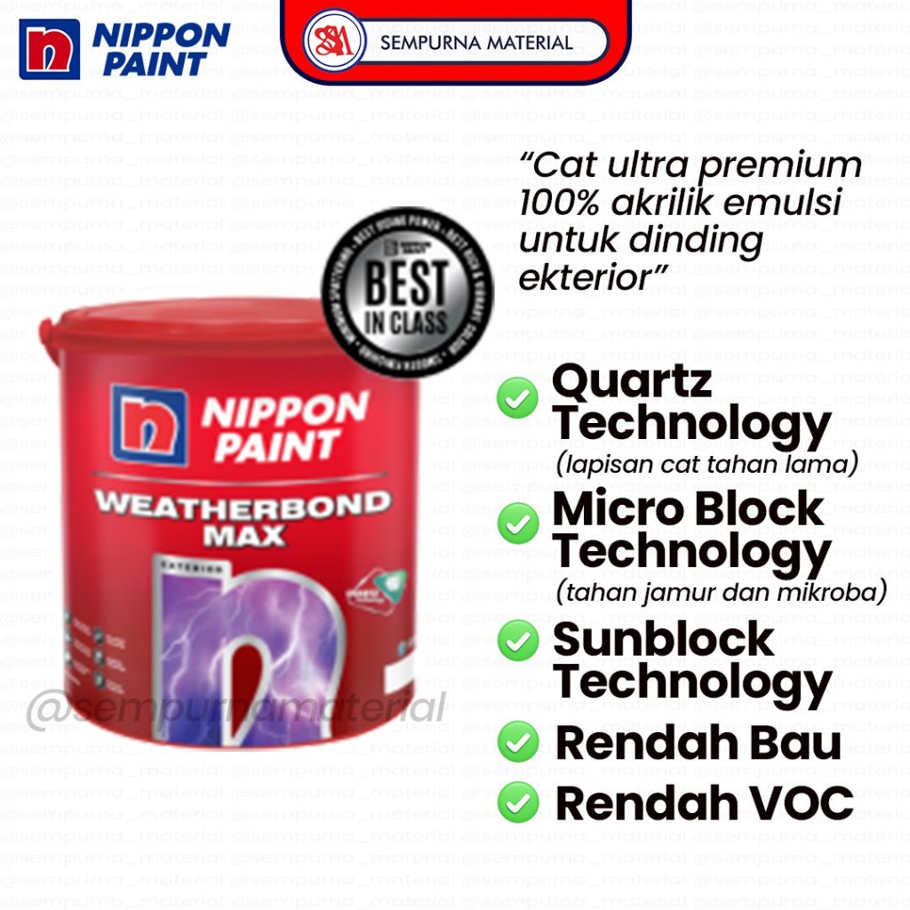 Jual LIVE - Cat Exterior Nippon Paint WEATHERBOND MAX ( 2,5 Liter ...