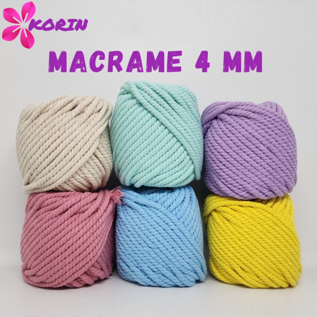 Jual Tali Katun Makrame Warna 4mm 100gr / Macrame Cotton Rope Colors ...