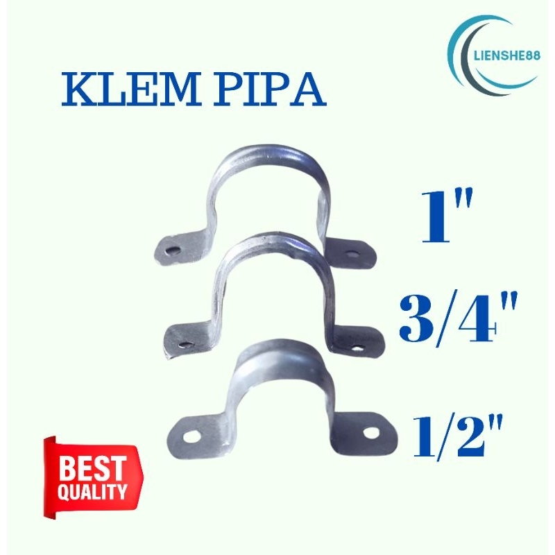 Jual KLEM Pipa Besi / PVC PENYANGGA PIPA 1/2" 3/4" 1" | Shopee Indonesia