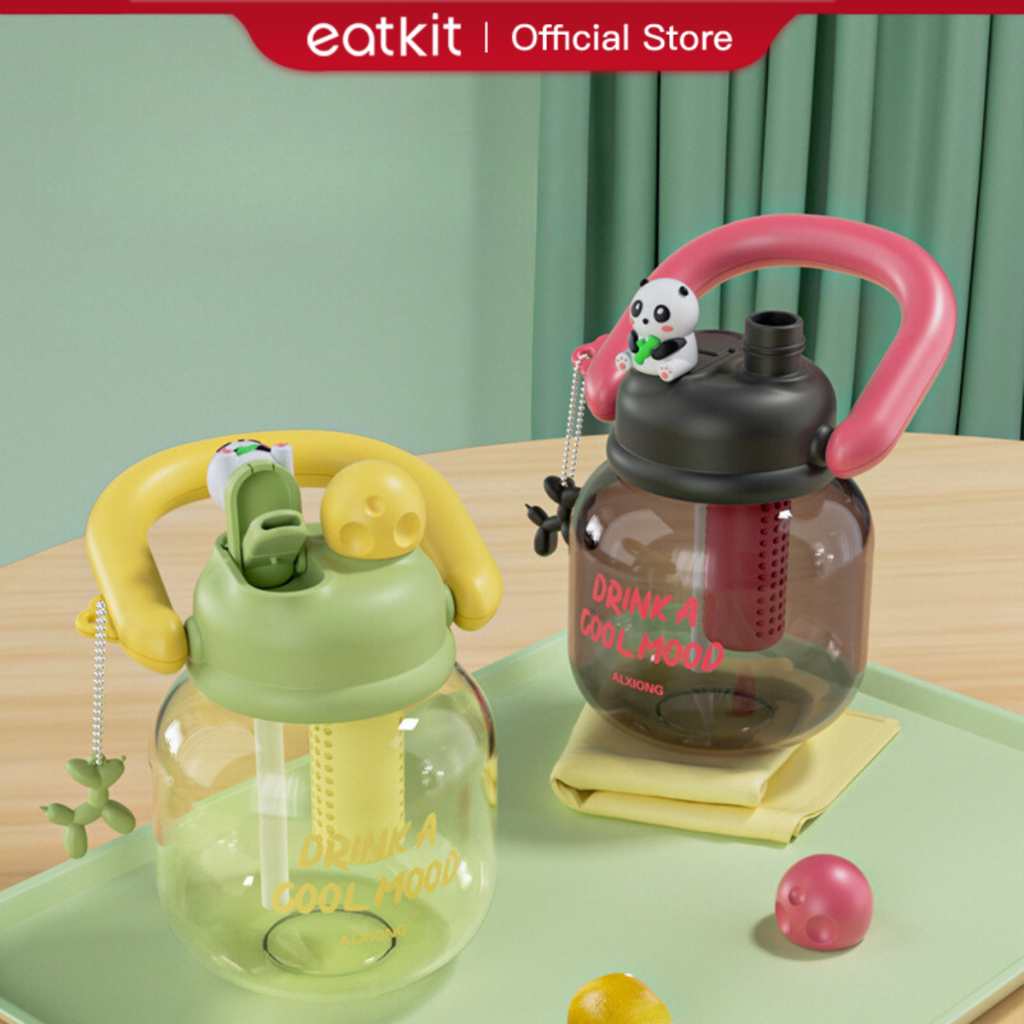 Jual Eatkit Botol Minum Transparan Karakter Lucu 800ml Snager Tumbler ...