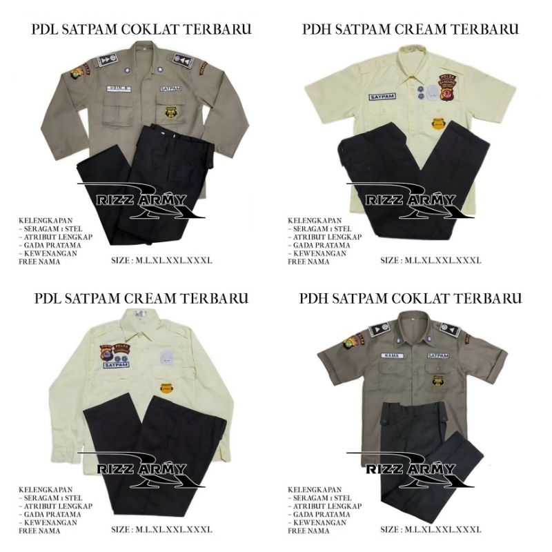 Jual Seragam security terbaru / Seragam PDL terbaru / Seragam Security Coklat / SERAGAM PDH ...