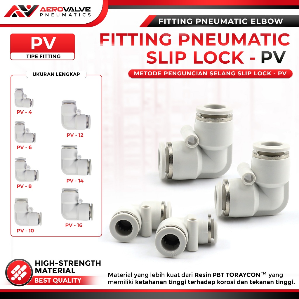 Jual AeroValve Fitting Pneumatic Elbow - PV Slip Lock | Shopee Indonesia