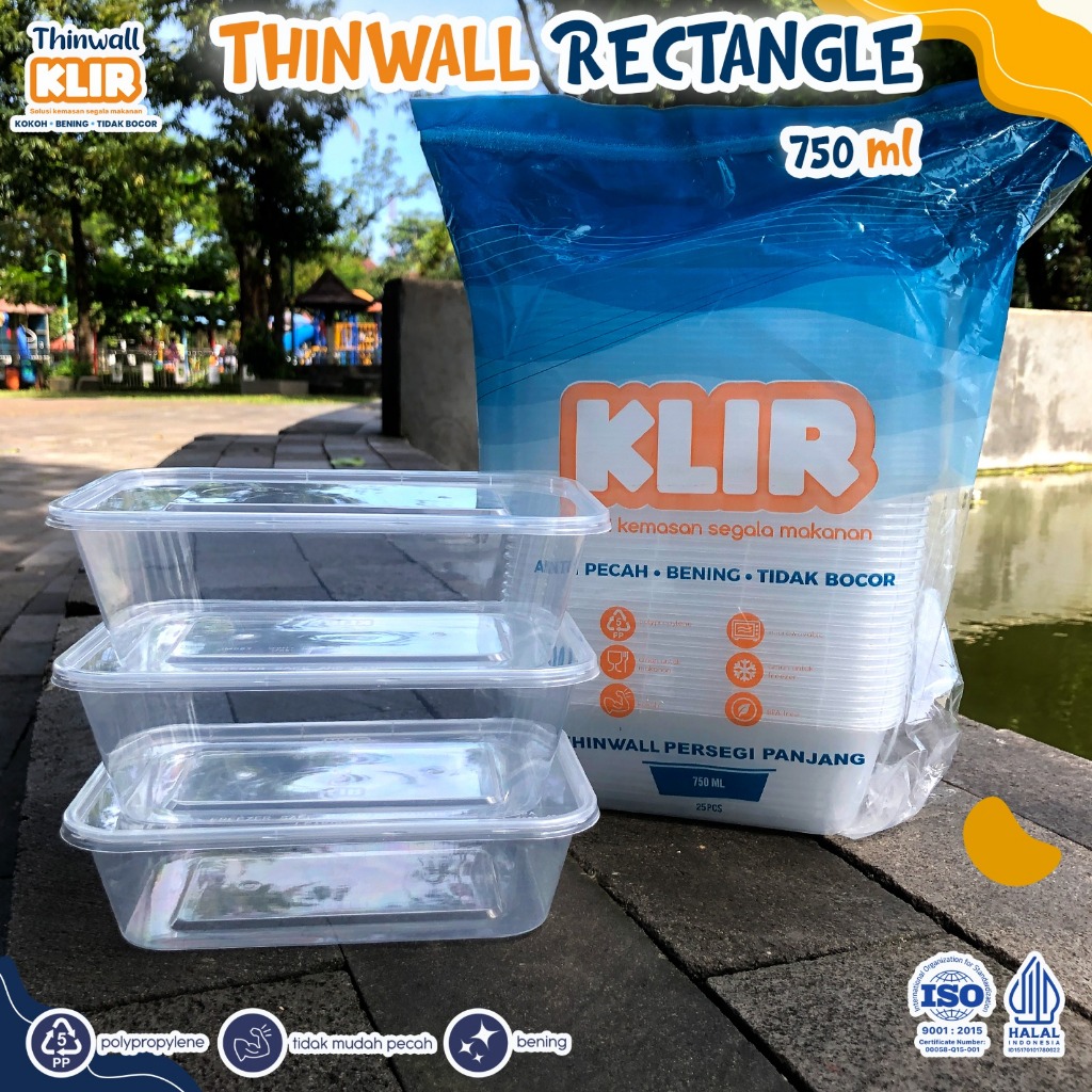 Jual Thinwall 750 ml Rectangle / Kotak Makan Plastik 750 ml Persegi Panjang / Food Container 750 ...