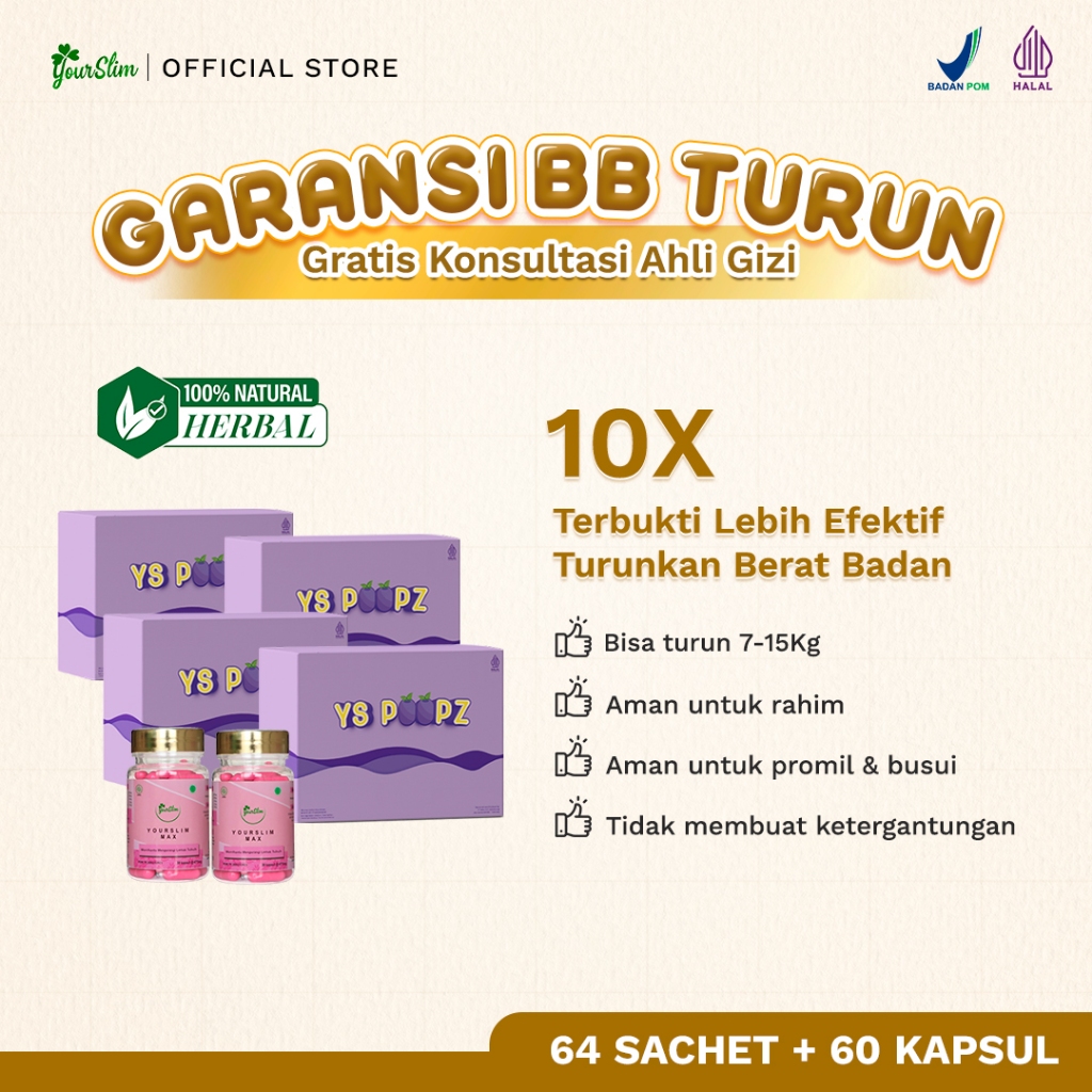 Jual PAKET 1 BULAN YOURSLIM YS POOPZ - GARANSI BB TURUN Fiber Drink ...