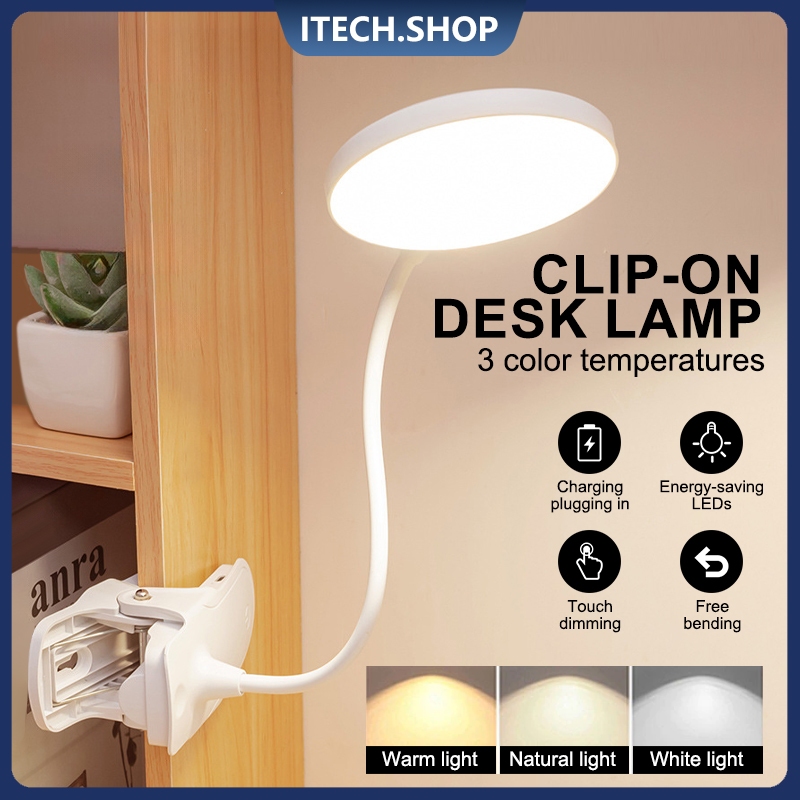 Jual Lampu Meja USB Lampu Belajar Clip Portable Touch Screen Adjustable ...
