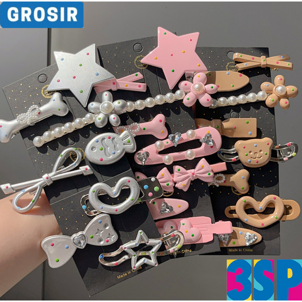 Jual 3SP |AC330 Jepit Rambut Y2K Wanita Korea Hairpin Anak Clips ...