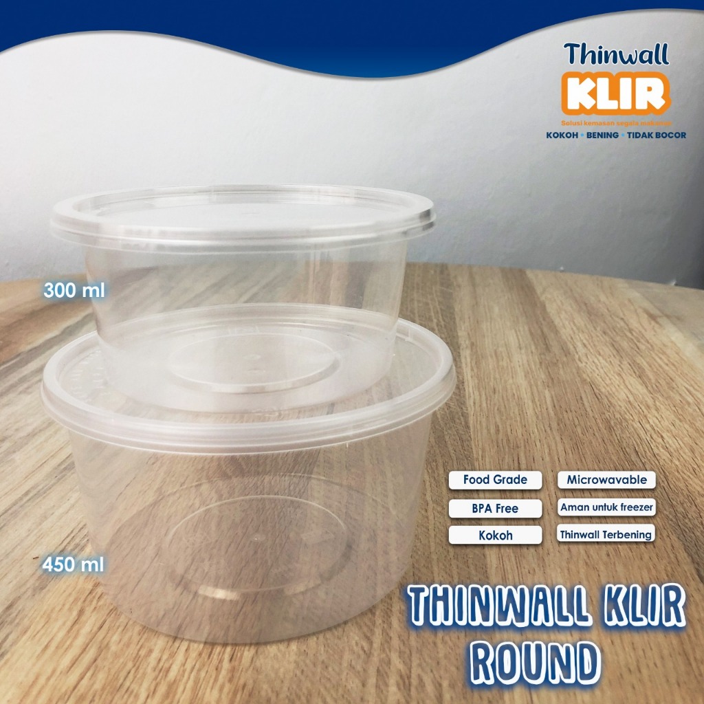 Jual Thinwall 300 ml Round / Kotak Makan Plastik 300 ml Bulat / Food Container 300 ml Round ...