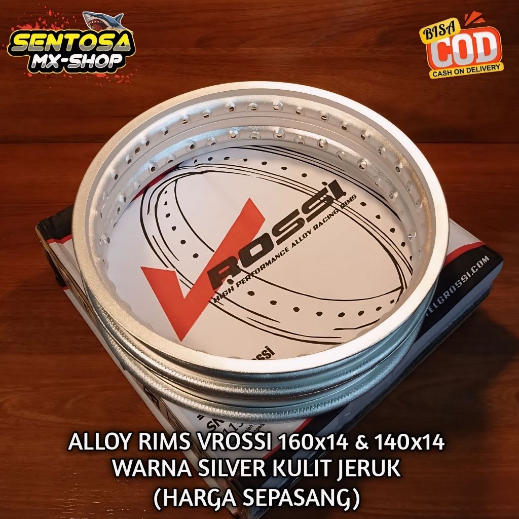 Jual VELG / ALLOY RIMS V ROSSI LEBAR 140/160 RING 14 SILVER KULIT JERUK ...