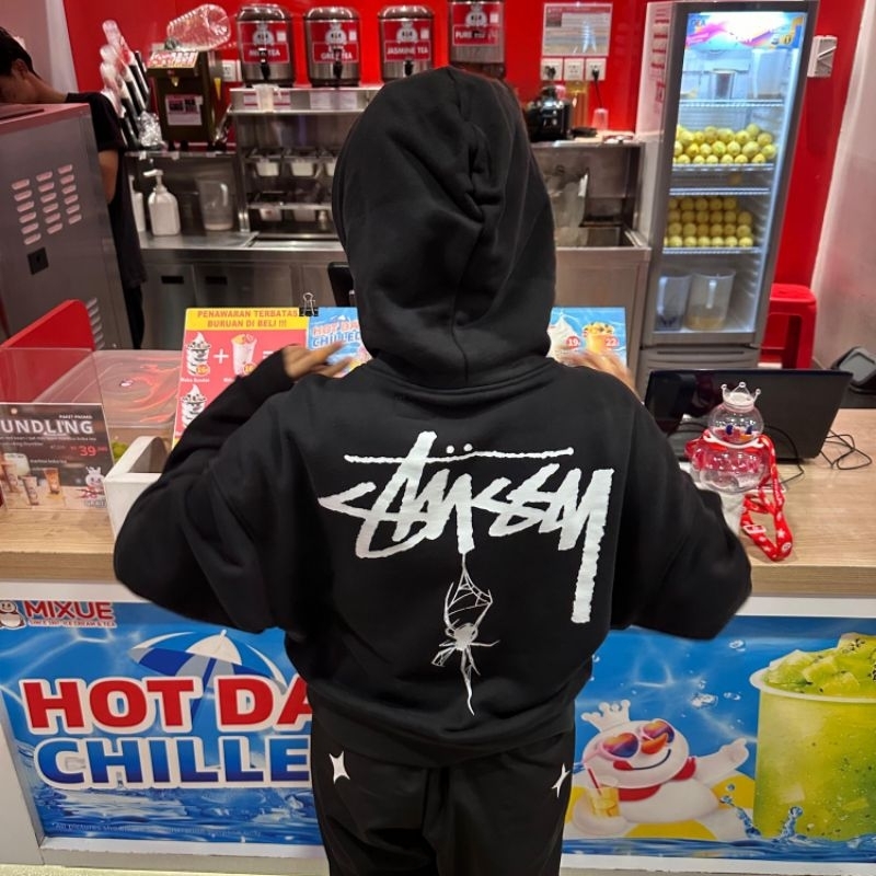 Jual HOODIE BOXY STUSSY SPIDER 390 GSM FIT | Shopee Indonesia