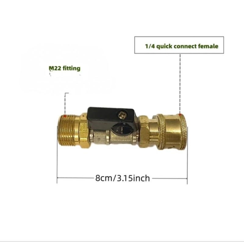 Jual ball valve quick coupling selang jet cleaner ukuran M22*14/M22*15 ...