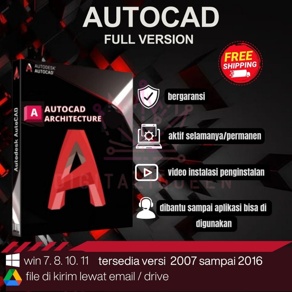 Jual Autocad sofware Architecture Win All Version 2007 2008 2009 2010 ...