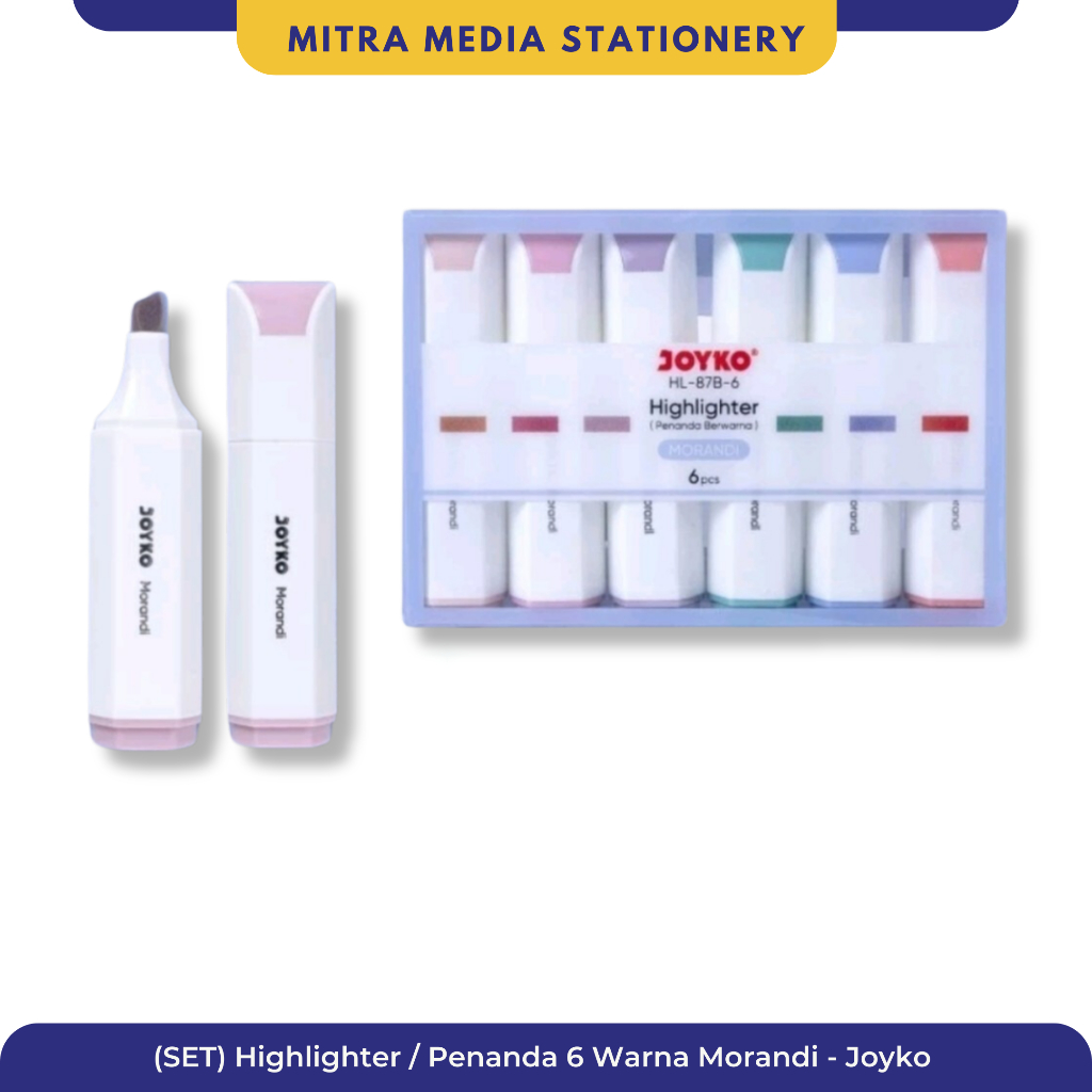 Jual Highlighter / Penanda 6 Warna Morandi - Joyko HL-87A / HL-87B (SET ...