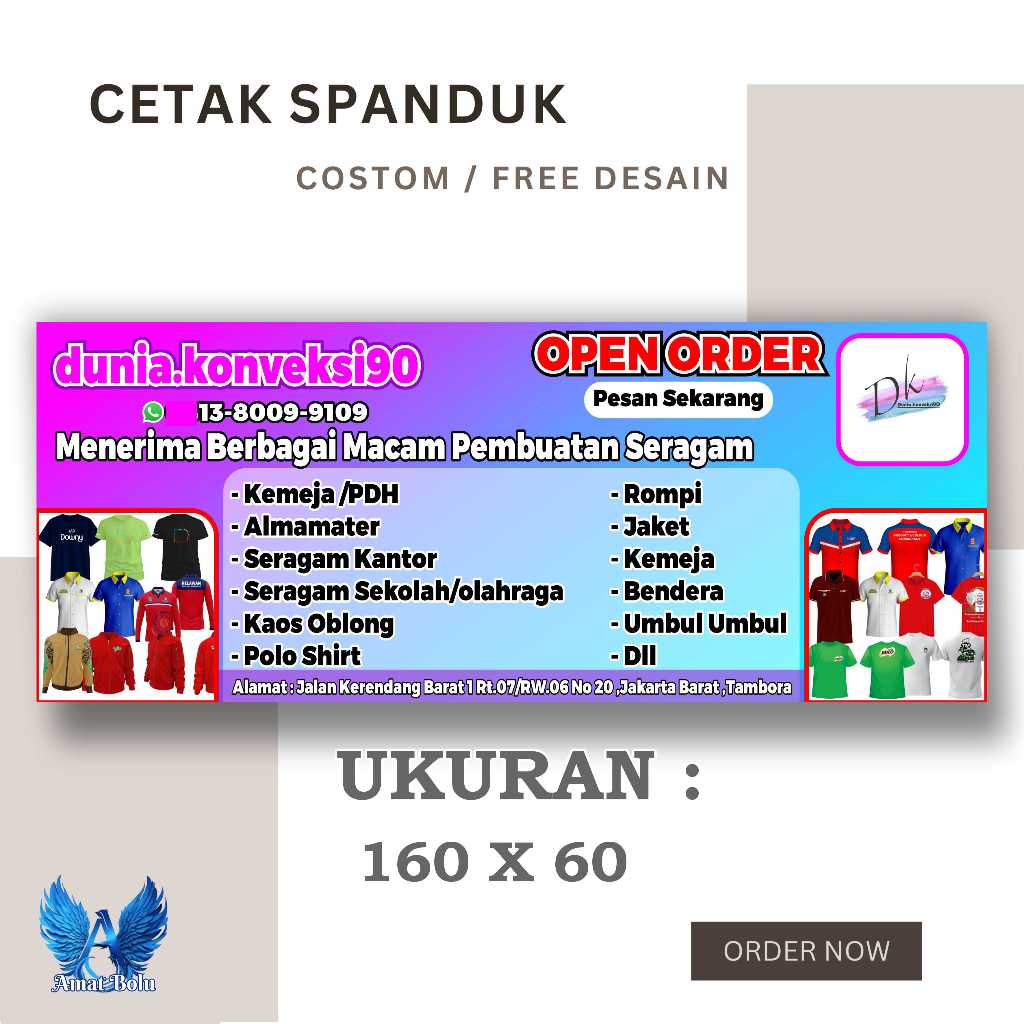 Jual Spanduk ,Banner JUAL BAJU,JAIT BAJU,KEMEJA DLL Ukuran 160X60 cm ...