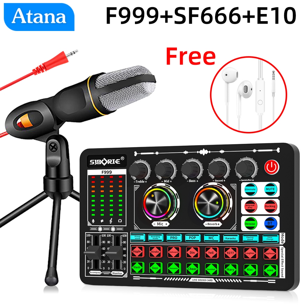 Jual Atana F999 soundcard Mixer Bluetooth Sound Card live for phone PC ...