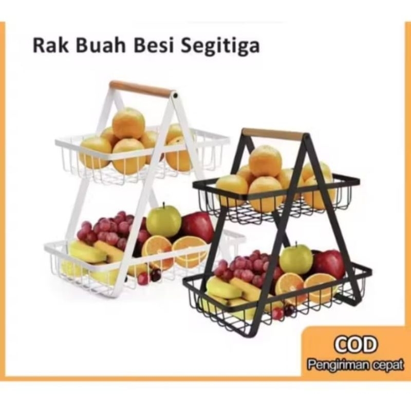 Jual RAK BUAH BESI 2 TINGKAT SERBAGUNA/RAK KERANJANG BUAH DAN SAYUR ...