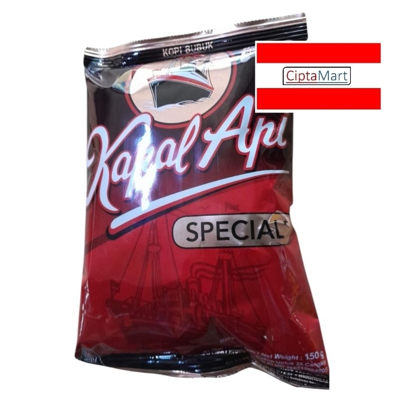 Jual Kopi Bubuk Hitam Kapal Api Special 150 gr | Shopee Indonesia