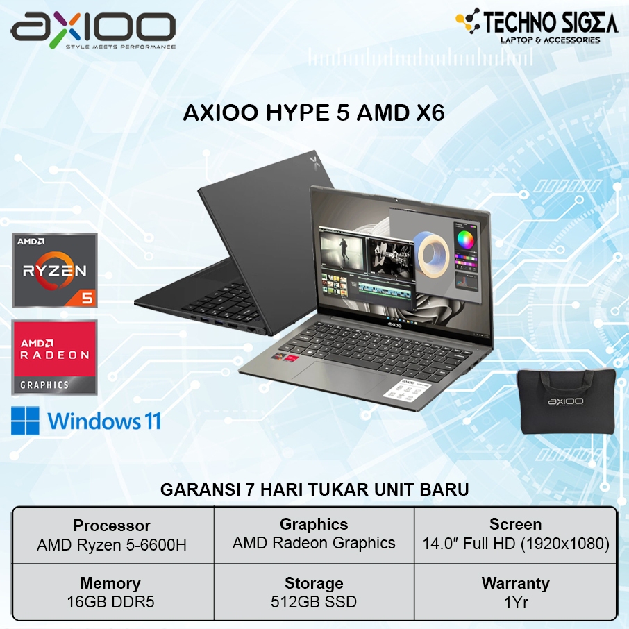Jual AXIOO Hype 5 AMD X6 Ryzen 5 6600H 16GB 512GB 14.0 FHD IPS | Shopee ...