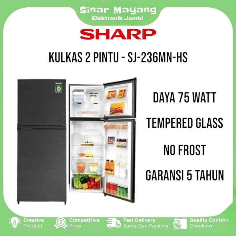 Jual Kulkas SHARP SJ-236MN-HS/ Kulkas SHARP 2 Pintu No Frost/ Garansi ...