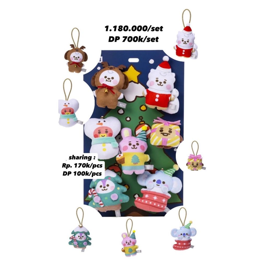 Jual [READY STOCK] BT21 CHRISTMAS STANDING DOLL POST OFFICIAL | Shopee ...