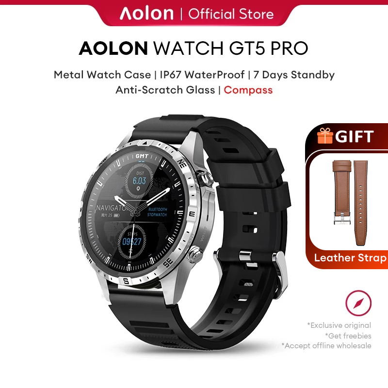 Jual Aolon GT5 Pro Smart Watch Jam Running Pria Pace Compass 1.6 inch ...