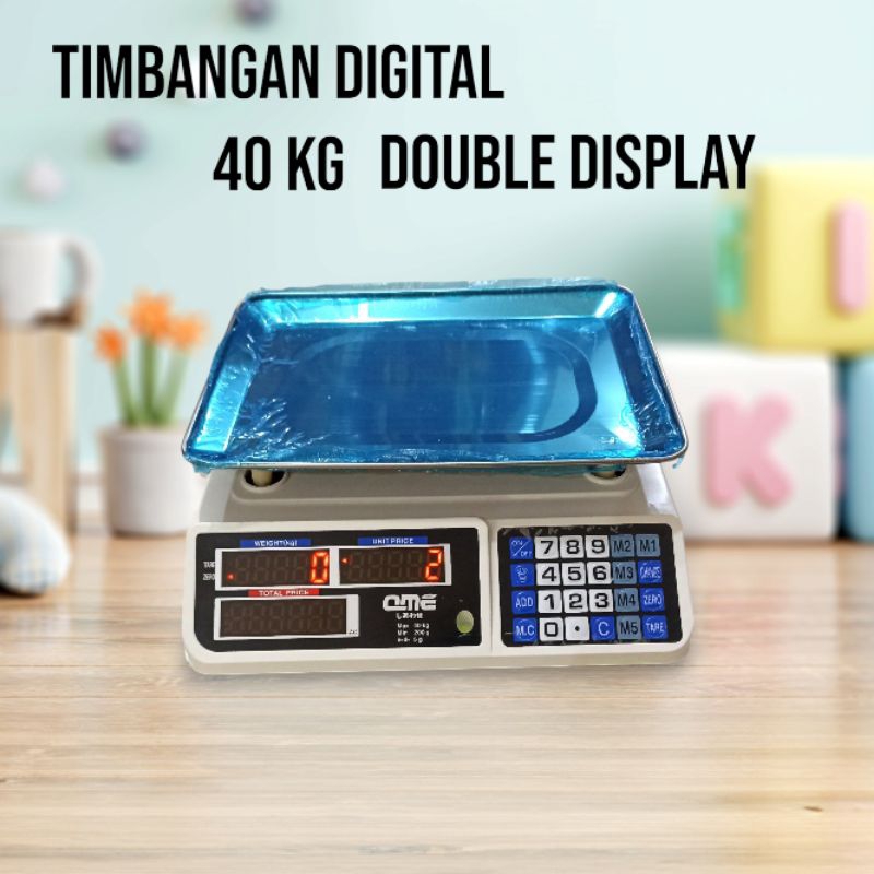 Jual Timbangan Digital 40 Kg Double Display Timbangan Buah, Sayur, Dapur dll Double Display ...