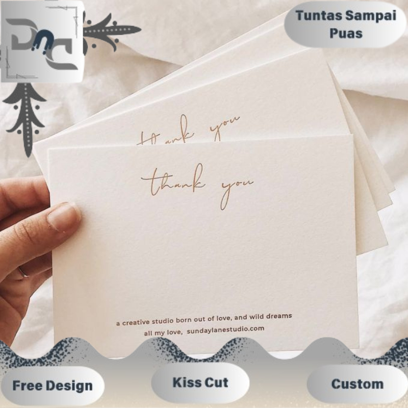 Jual TKC Thank You Card Custom Thanks Card Olshop Kartu Ucapan Terima Kasih | Shopee Indonesia