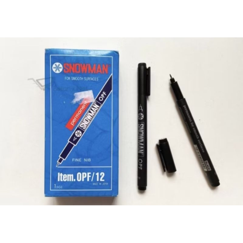 Jual SPIDOL SNOWMAN PERMANEN FINE OPF HITAM/OPF BIRU/OPF MERAH (12 BIJI ...