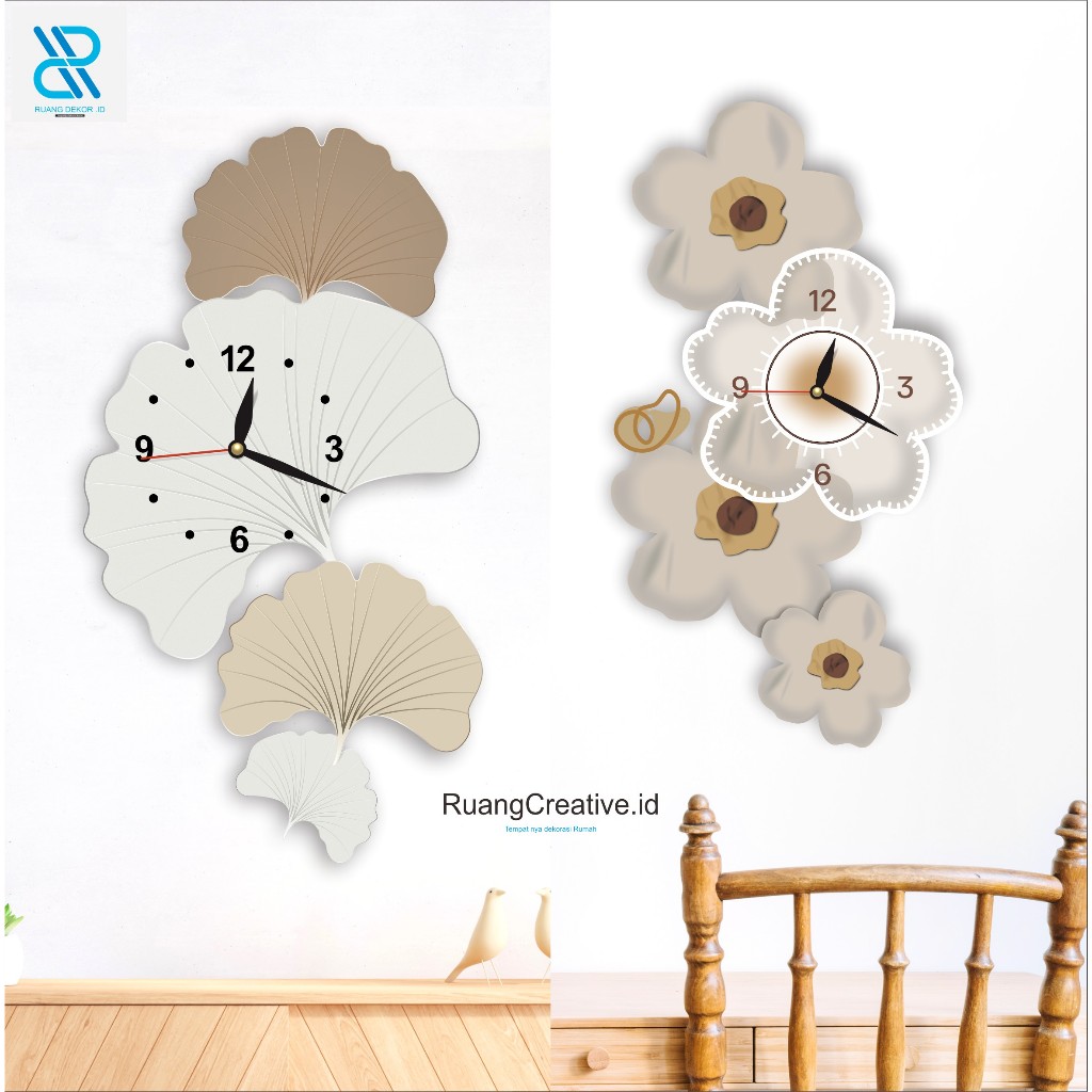 Jual RC 231 Jam Dinding BUNGA BOHO AESTETIK LED HOME Sweet Home Hiasan ...