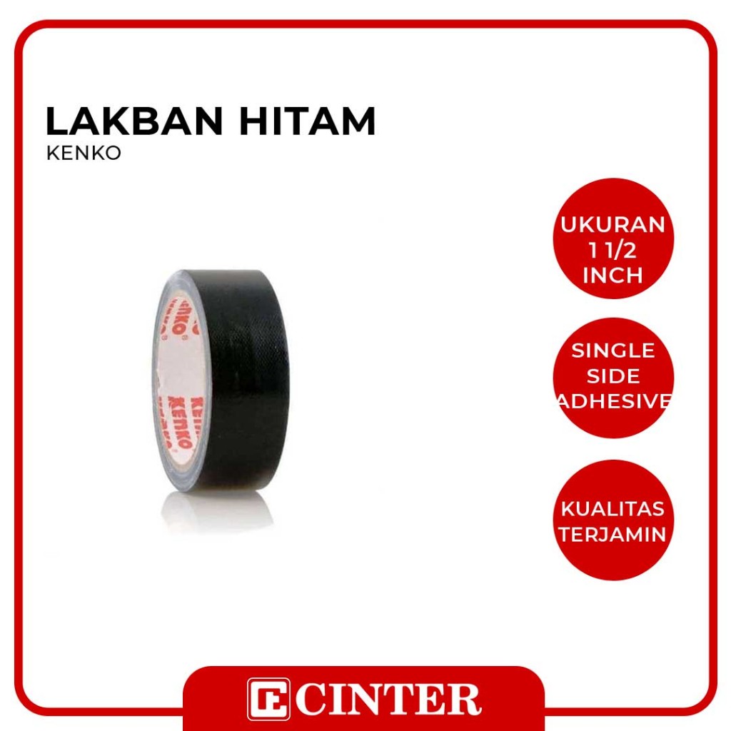 Jual KENKO - ISOLASI HITAM / LAKBAN HITAM UKURAN. 1 1/2" | Shopee Indonesia