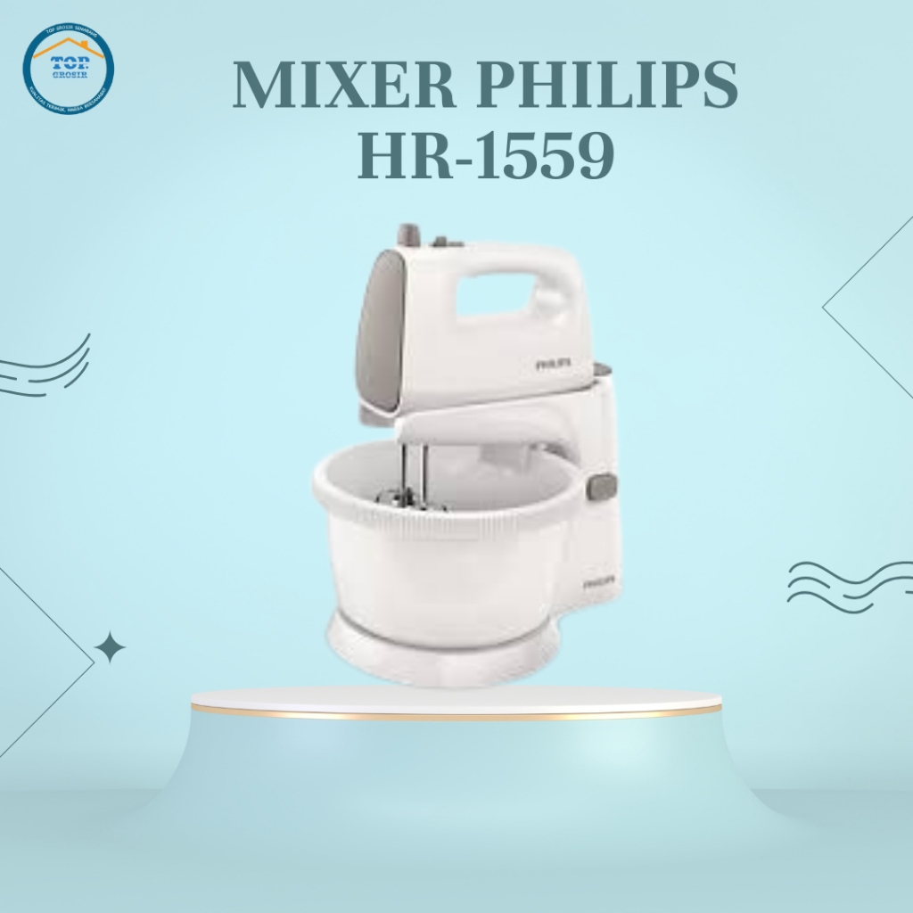 Jual PHILIPS Stand Mixer HR1559/40 170W,Stand With Bowl ,Pengocok ...