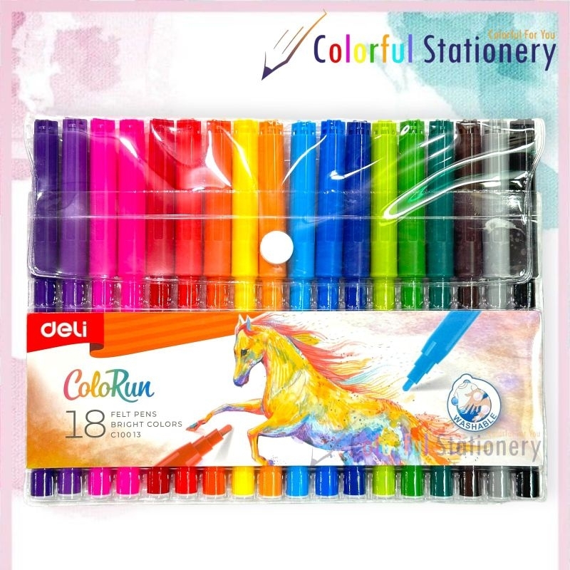 Jual Spidol Deli 18 Warna C10013 | Shopee Indonesia