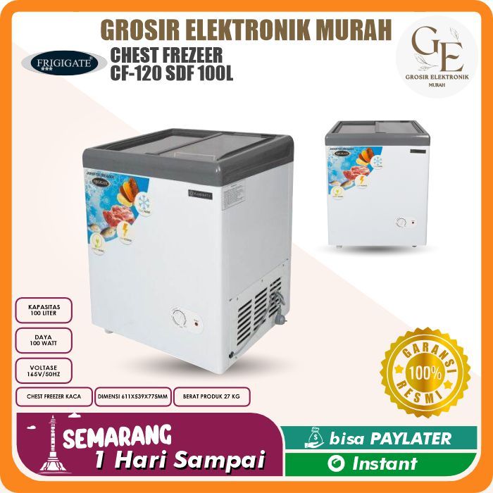 Jual CHEST FREEZER Frigigate CF-120 SDF 100 Liter Sliding Door Frozen ...