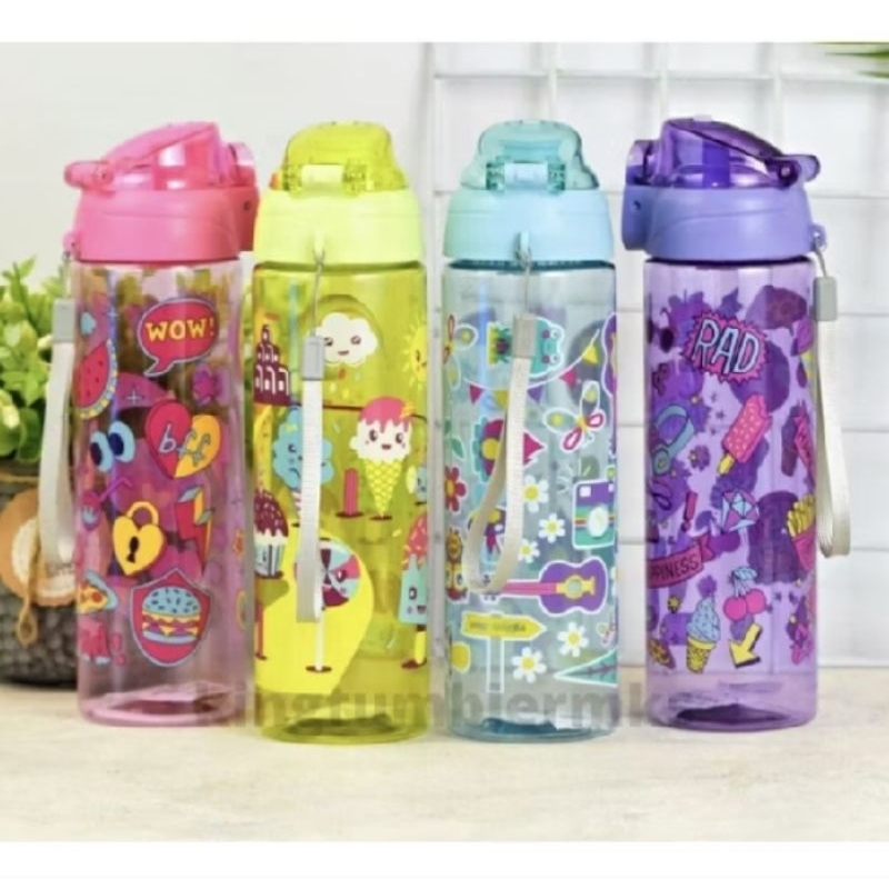 Jual B ( B139 ) BOTOL MINUM SMIGLE WARNA WARNI FLIP TOP BODY GAMBAR ...