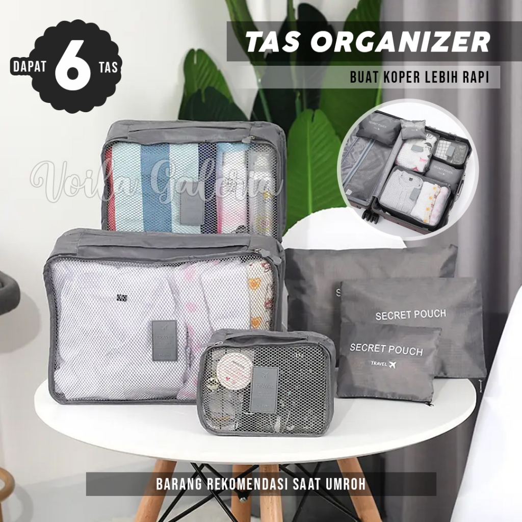 Jual Tas Organizer 6 in 1 Umroh Haji - Koper Traveling Bag Organize ...