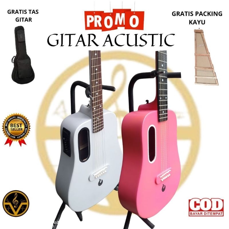 Jual Gitar Akustik 3/4 Lava Mi Bahan Rangka Kayu Pinus Gratis Packing ...