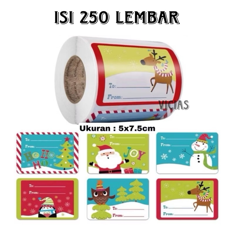 Jual 250pcs Sticker Label HangTag Natal Christmas Murah Stiker Tempelan ...