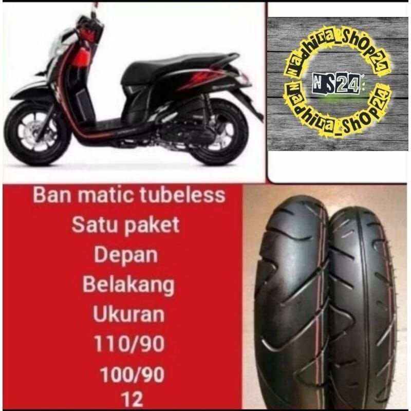 Jual BAN SCOPY/FAZIO RING 12 UKURAN 110/90 DAN 100/90 SECOND | Shopee ...
