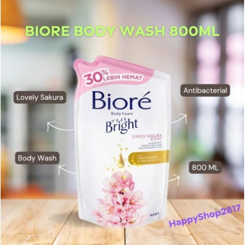 Jual Biore Body Wash Light Bright 800ML | Shopee Indonesia
