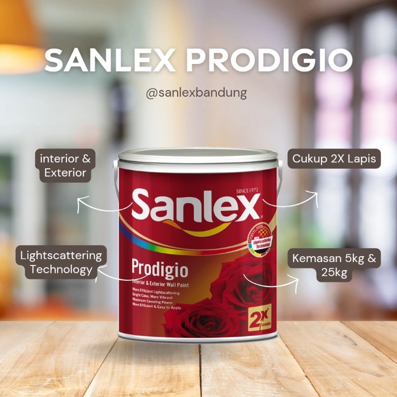 Jual Cat Tembok Putih Sanlex Prodigio 5KG | Shopee Indonesia