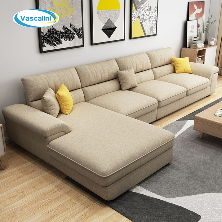 Jual Sofa Minimalis Ruang Tamu Vasca Pabric Cream | Shopee Indonesia