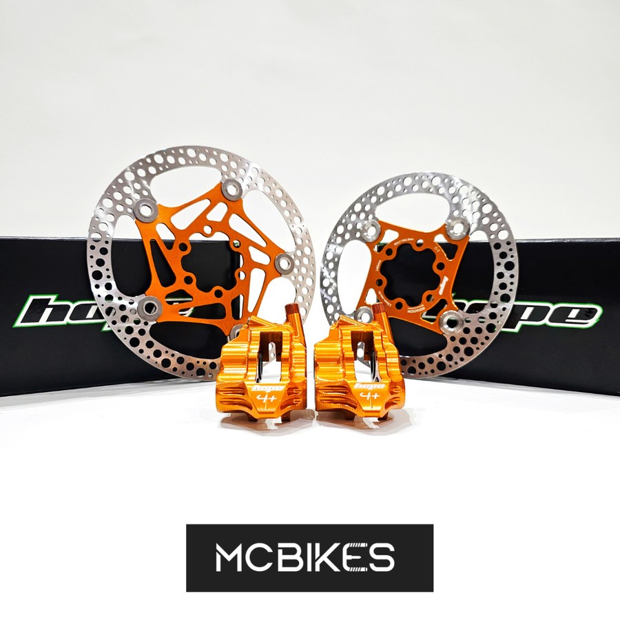 Jual Hope RX4+ Caliper Flat Mount and Rotor Road Floating 6 Bolts Set ...