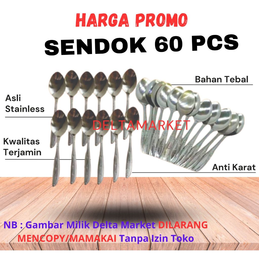 Jual Paket Sendok 5Lusin 60 pcs / Paket Bundling Sendok 4lusin & Garpu ...