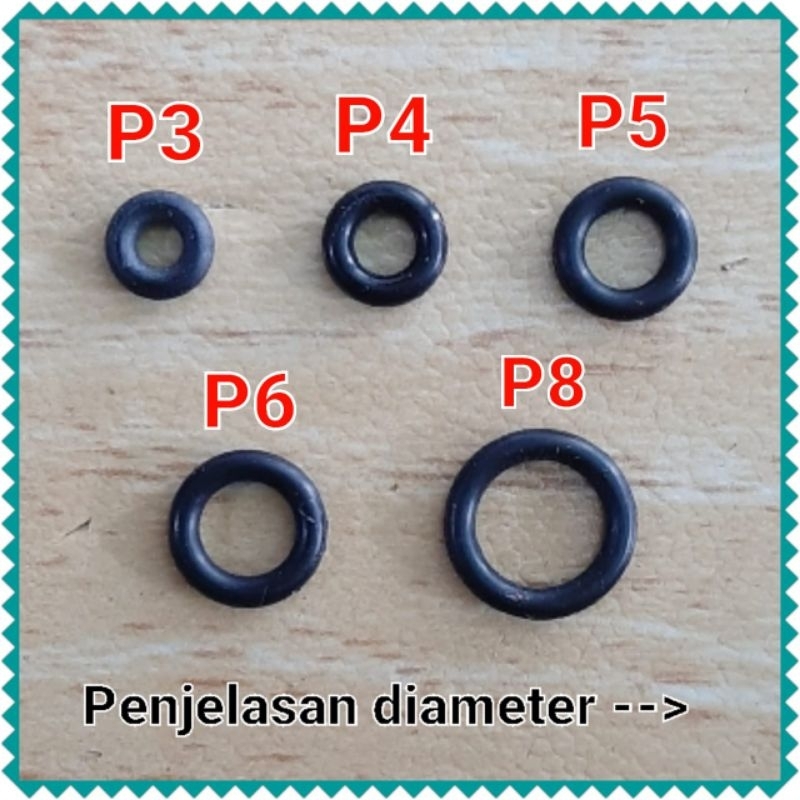Jual Karet seal oring P3 sampai P8 bahan NBR70 harga untuk per 4pcs | Shopee Indonesia