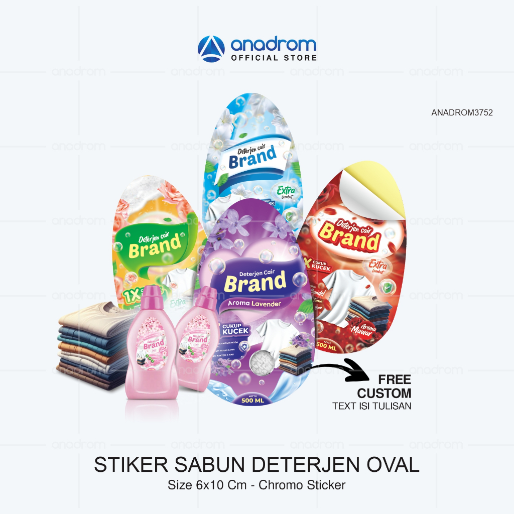 Jual Sticker Kemasan Sabun Deterjen Pakaian Oval | Sticker Label ...