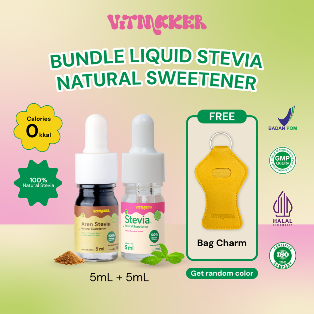 Jual FREE BAG CHARM [BUNDLE] STEVIA 5ML ORIGINAL + STEVIA 5ML AREN ...