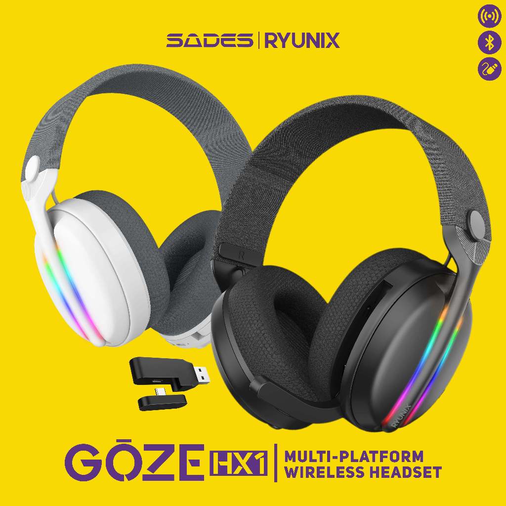 Jual Sades Ryunix Goze HX1 Headset Gaming Wireless Bluetooth | Shopee ...
