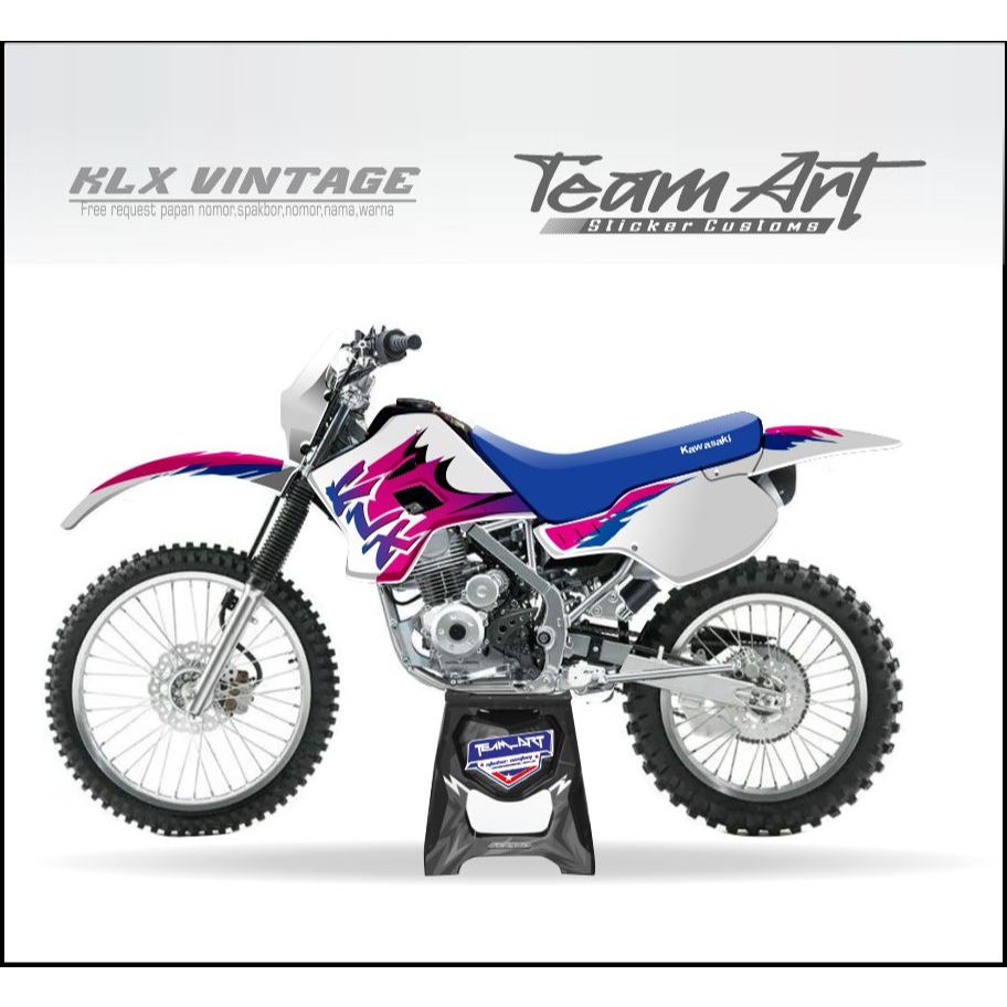 Jual decal sticker klx vintage jadul full body custom nama dan nomor ...